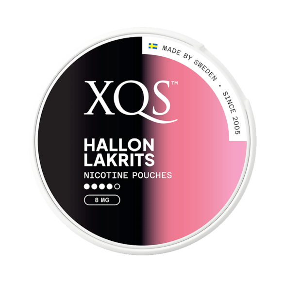 Köp XQS Hallon Lakrits 8mg online - För 32,99 kr/dosan